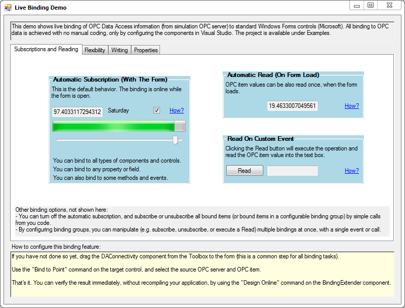 Examples for OPC “Classic” (OPC-DA, OPC XML-DA and OPC-A&E)